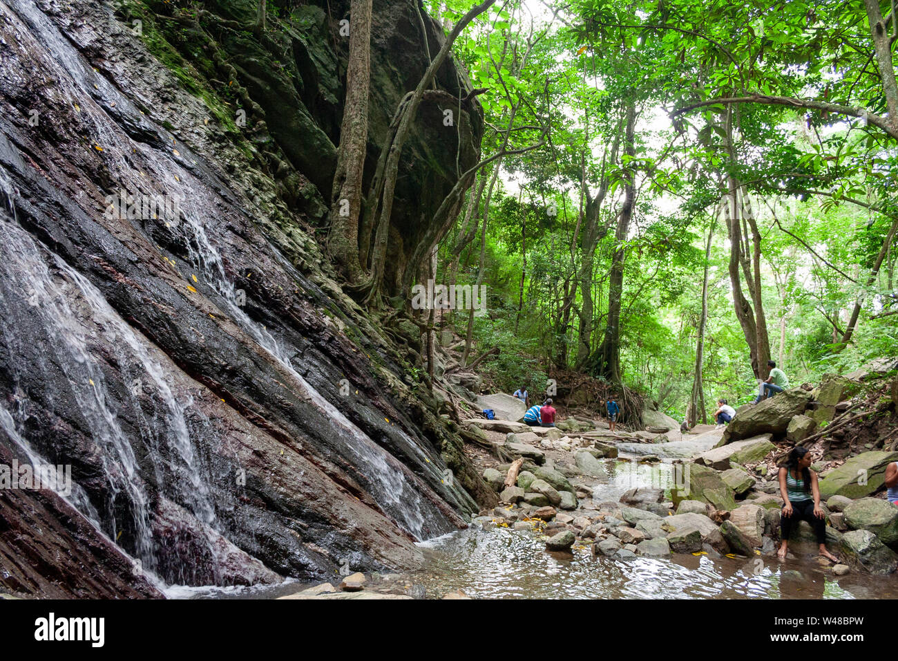 View of Quintero's Ravine or Quebrada Quintero from the iconic mountain ...