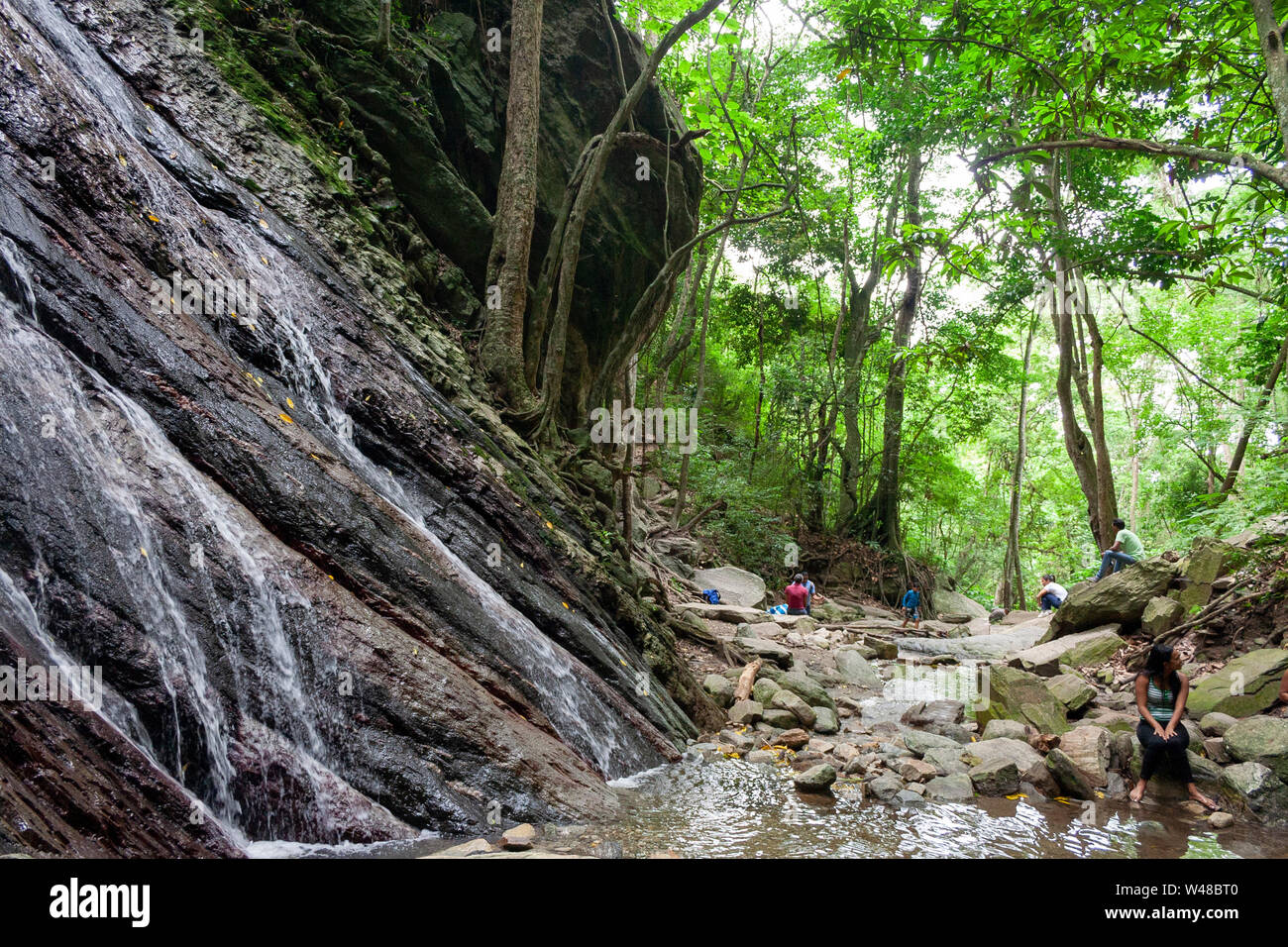 View of Quintero's Ravine or Quebrada Quintero from the iconic mountain ...