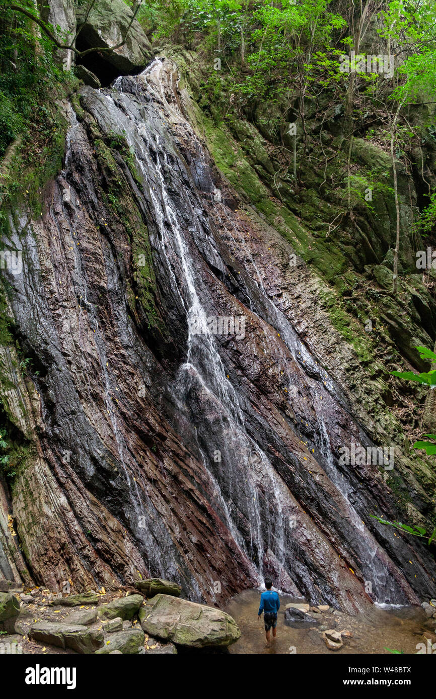 View of Quintero's Ravine or Quebrada Quintero from the iconic mountain ...
