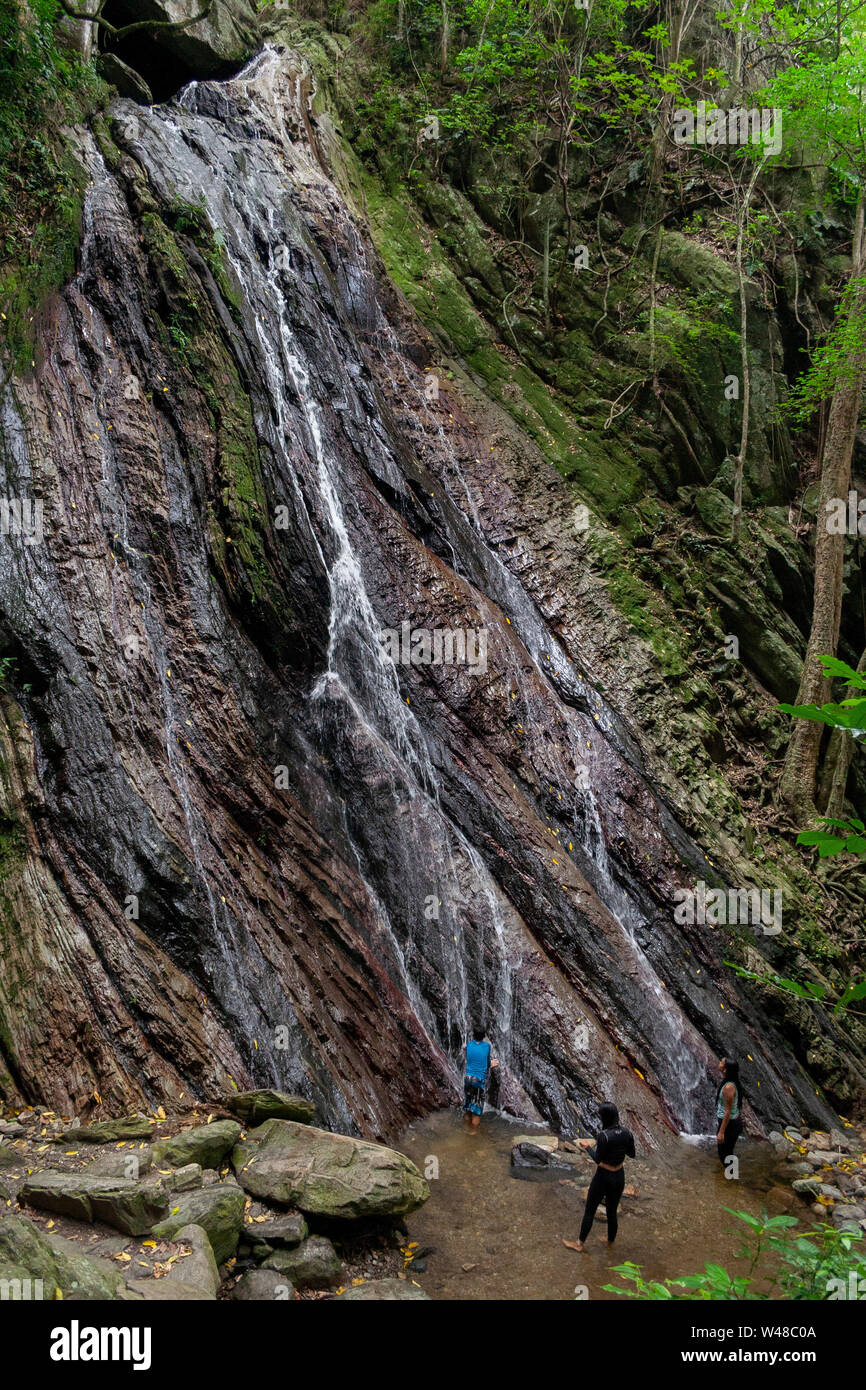 View of Quintero's Ravine or Quebrada Quintero from the iconic mountain ...
