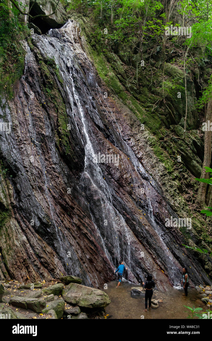View of Quintero's Ravine or Quebrada Quintero from the iconic mountain ...