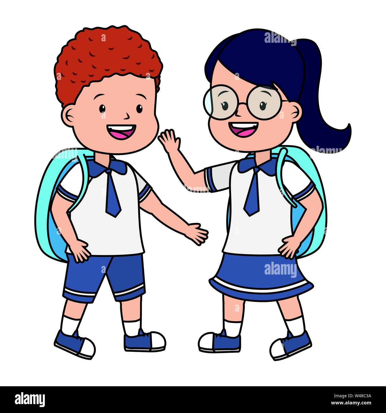 students with backpack back to school Stock Vector Image & Art - Alamy