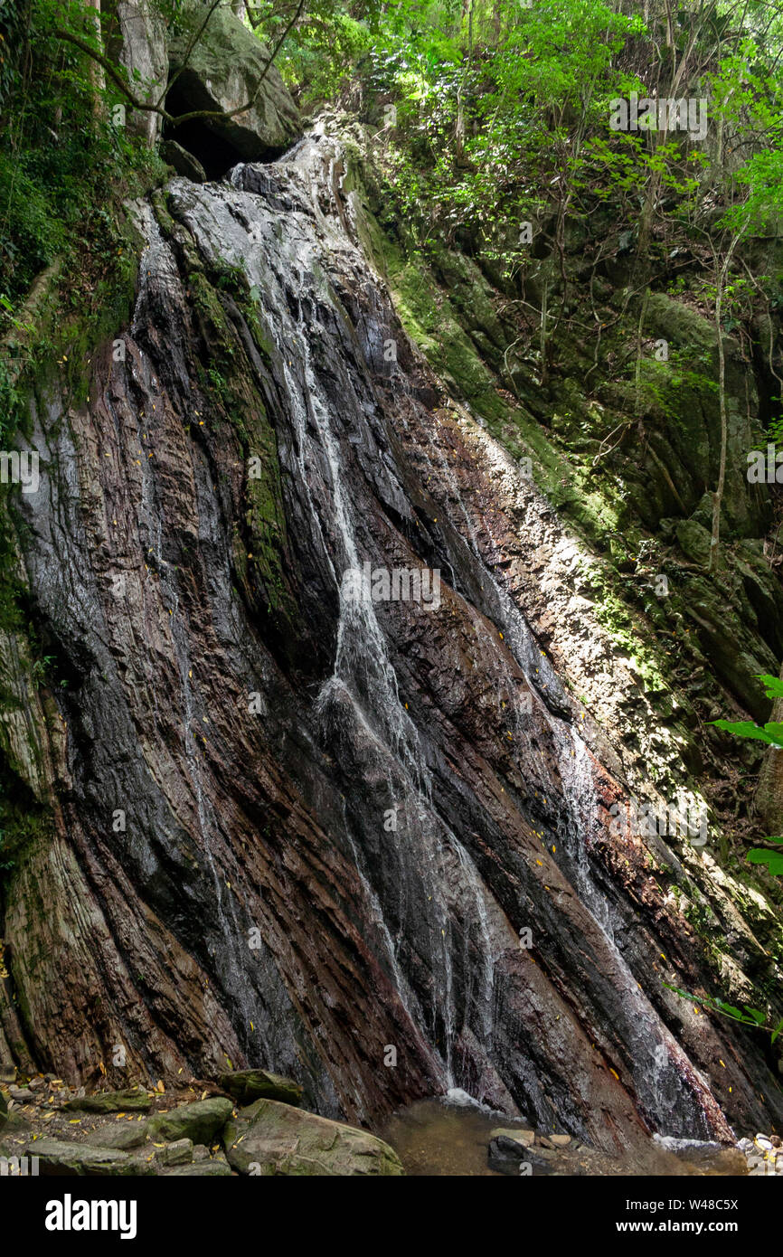 View of Quintero's Ravine or Quebrada Quintero from the iconic mountain ...