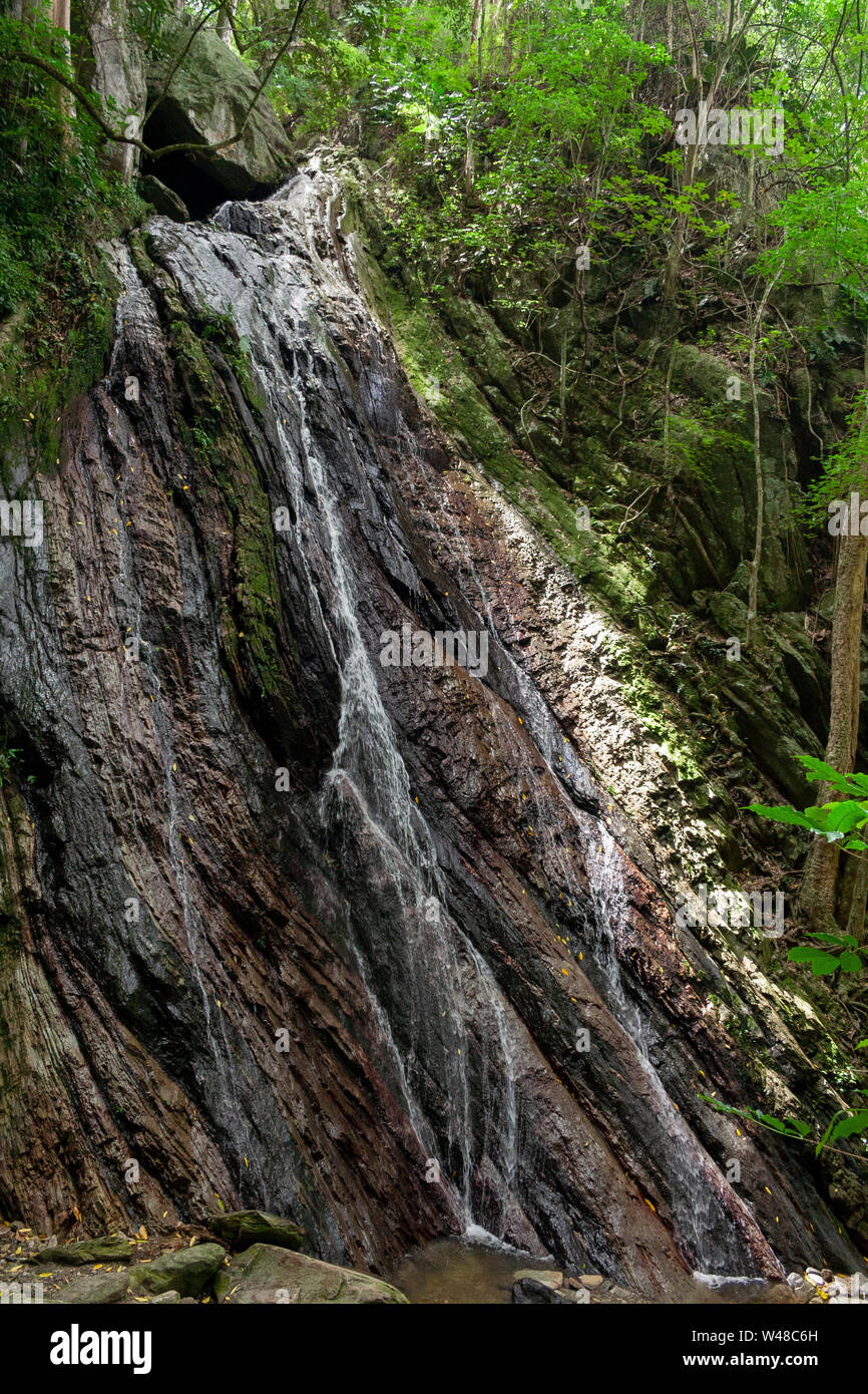 View of Quintero's Ravine or Quebrada Quintero from the iconic mountain ...