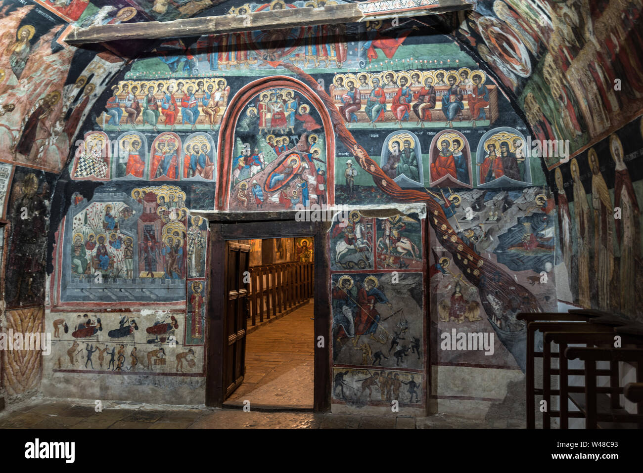 Arbanasi, Bulgaria - 8 may, 2019: Ancient murals inside the Nativity of ...
