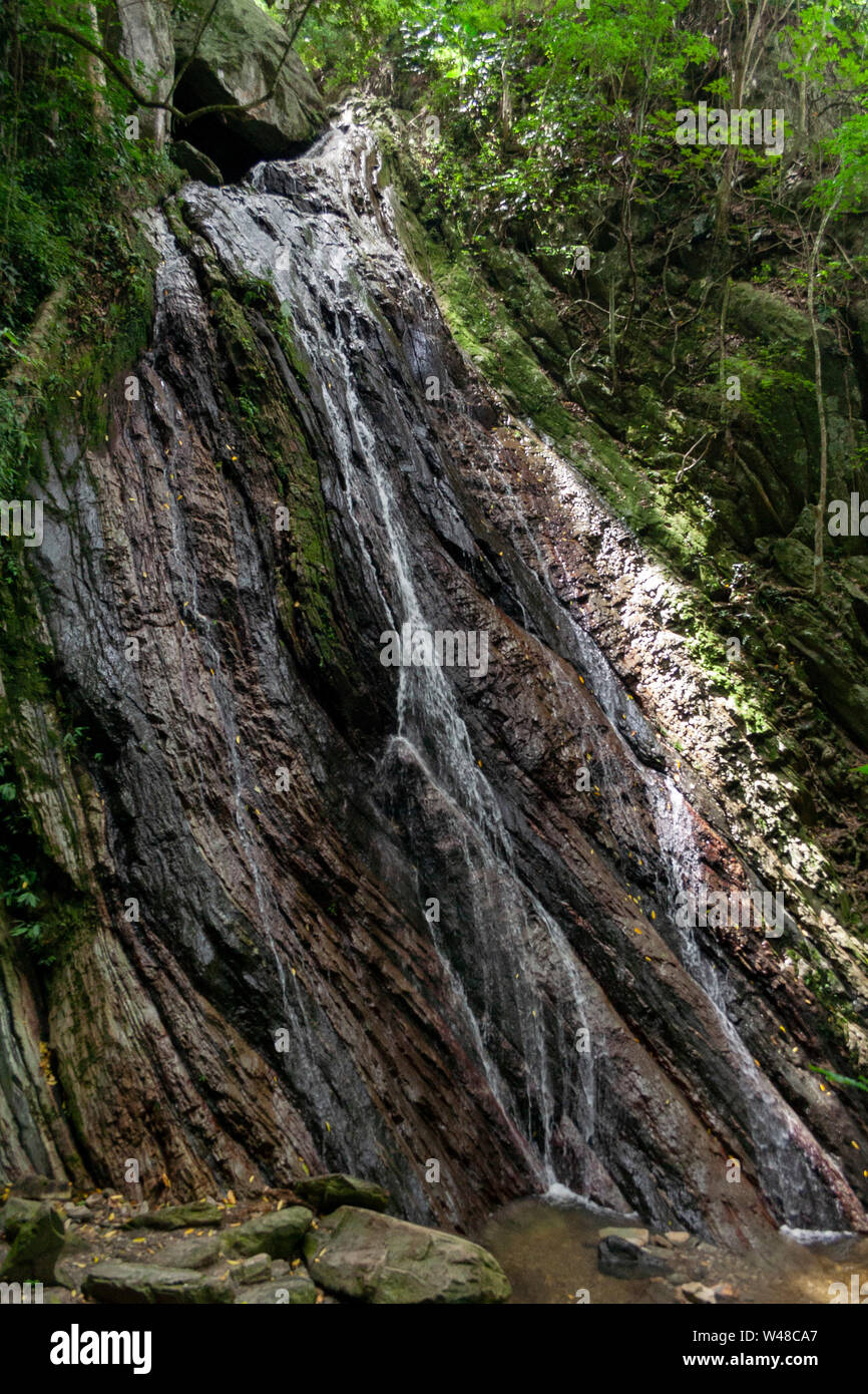View of Quintero's Ravine or Quebrada Quintero from the iconic mountain ...