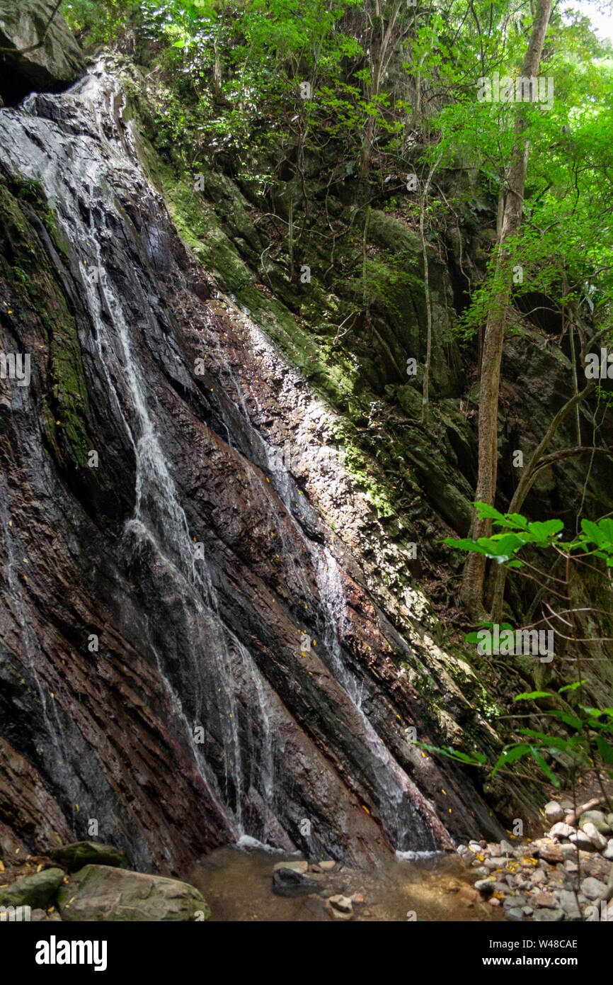 View of Quintero's Ravine or Quebrada Quintero from the iconic mountain ...