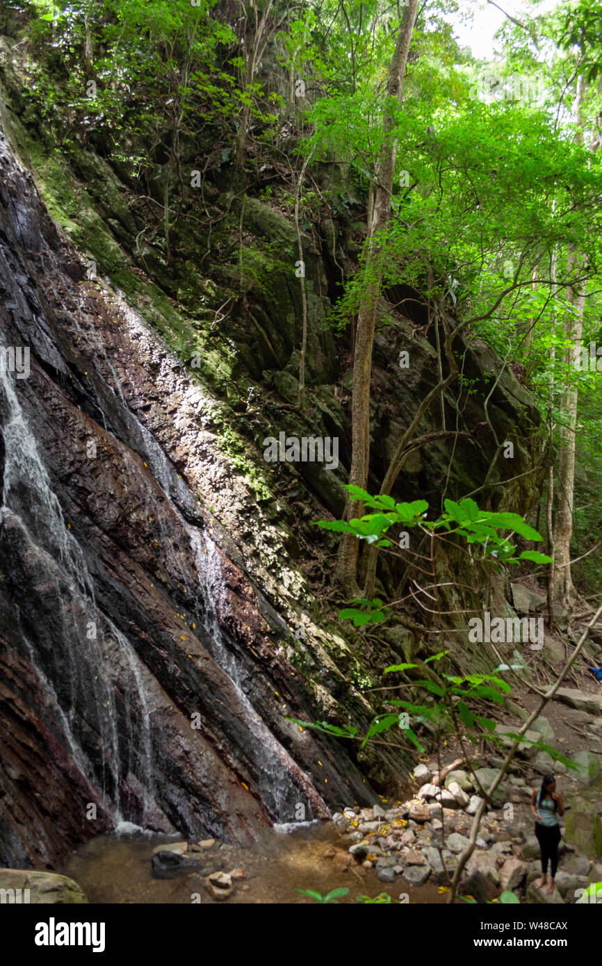 View of Quintero's Ravine or Quebrada Quintero from the iconic mountain ...