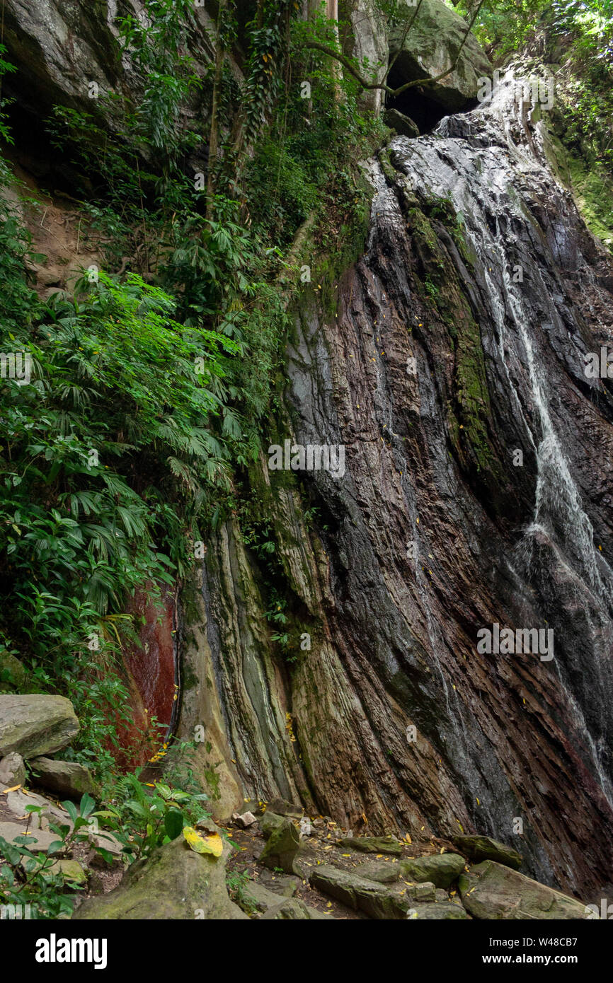 View of Quintero's Ravine or Quebrada Quintero from the iconic mountain ...