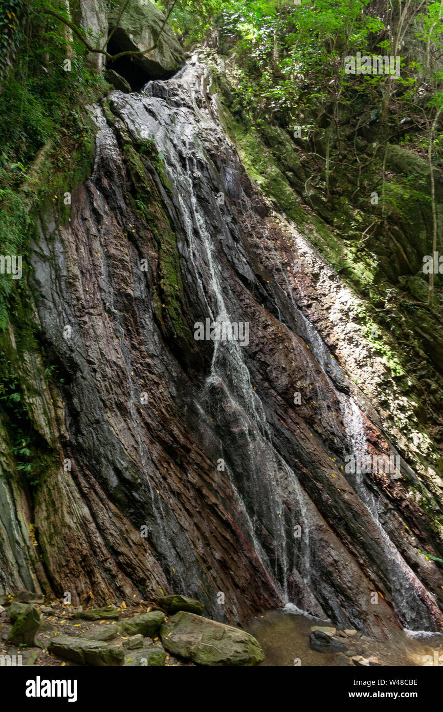 View of Quintero's Ravine or Quebrada Quintero from the iconic mountain ...
