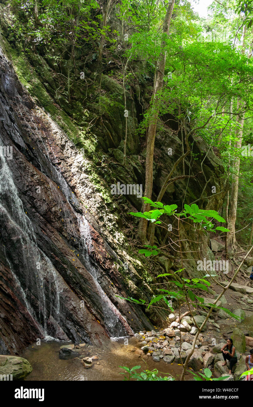 View of Quintero's Ravine or Quebrada Quintero from the iconic mountain ...