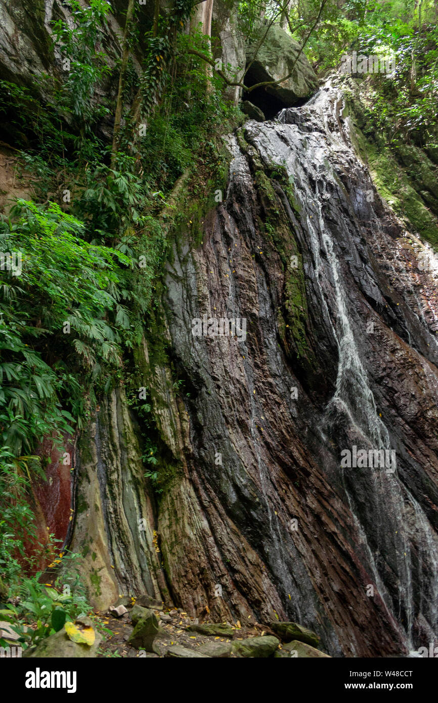 View of Quintero's Ravine or Quebrada Quintero from the iconic mountain ...