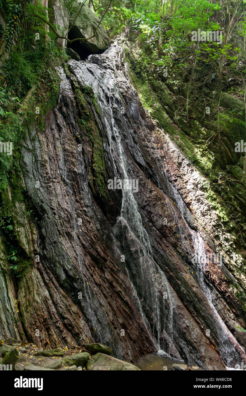 View of Quintero's Ravine or Quebrada Quintero from the iconic mountain ...
