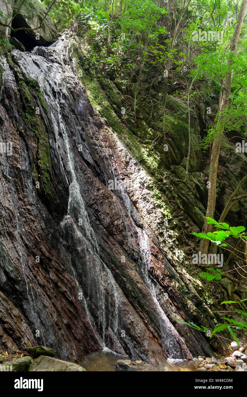 View of Quintero's Ravine or Quebrada Quintero from the iconic mountain ...