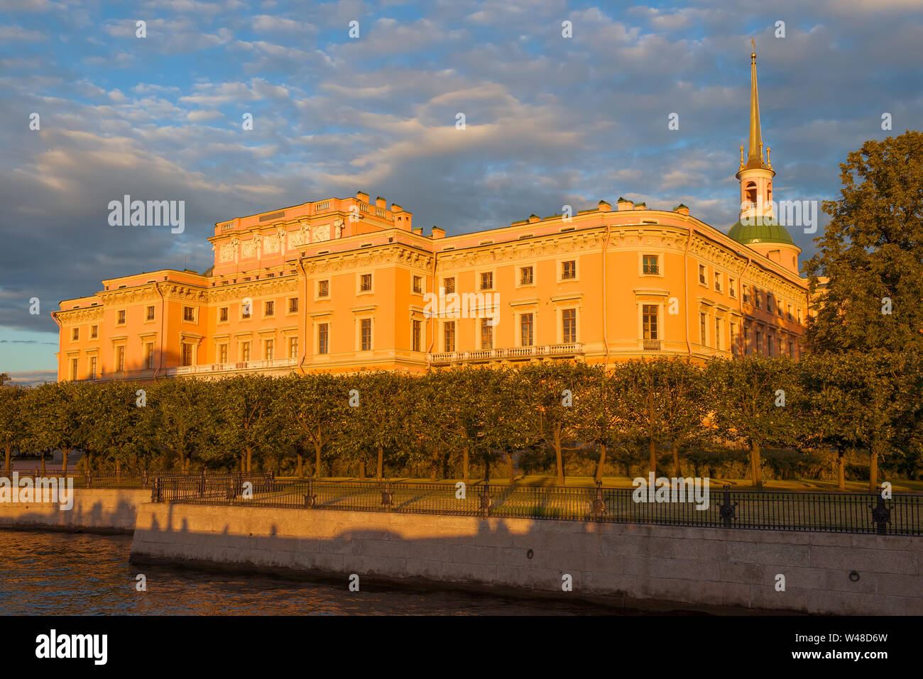 Engineer castle in the light of the evening June sun. Saint-Petersburg ...