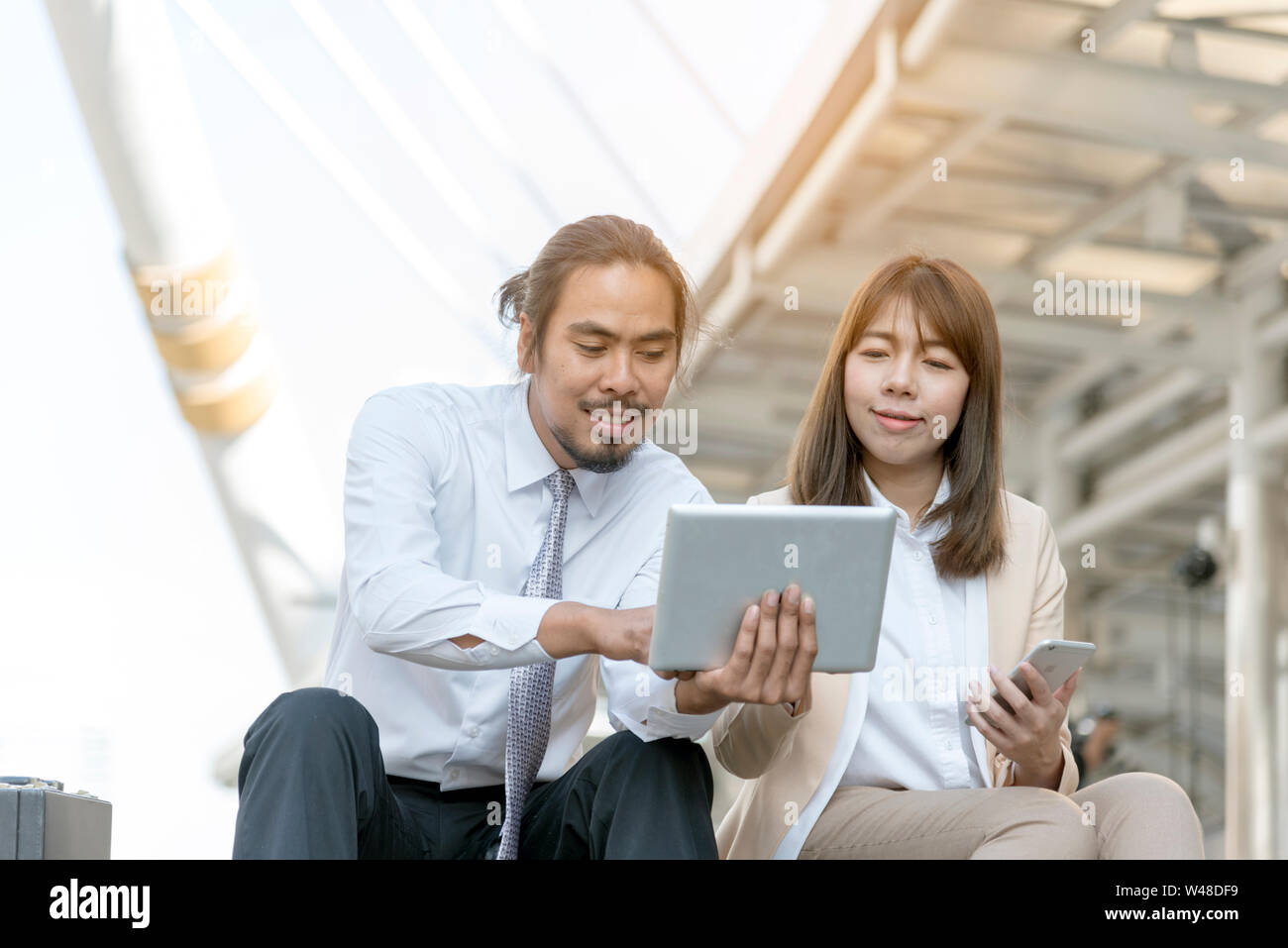 Business man and woman work together. Business Team Corporate Working ...