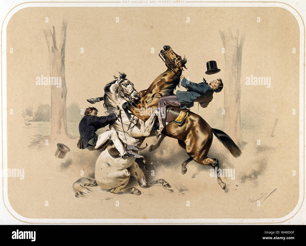 1860 coloured lithograph hi-res stock photography and images - Alamy
