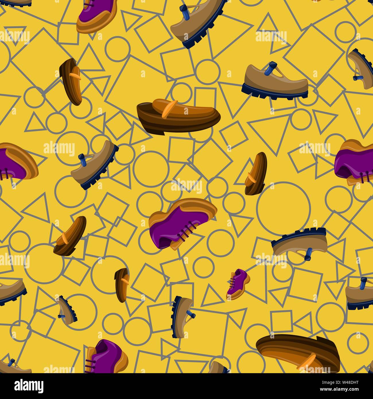 Shoes Flat Color Background Seamless Pattern Stock Vector Image & Art ...