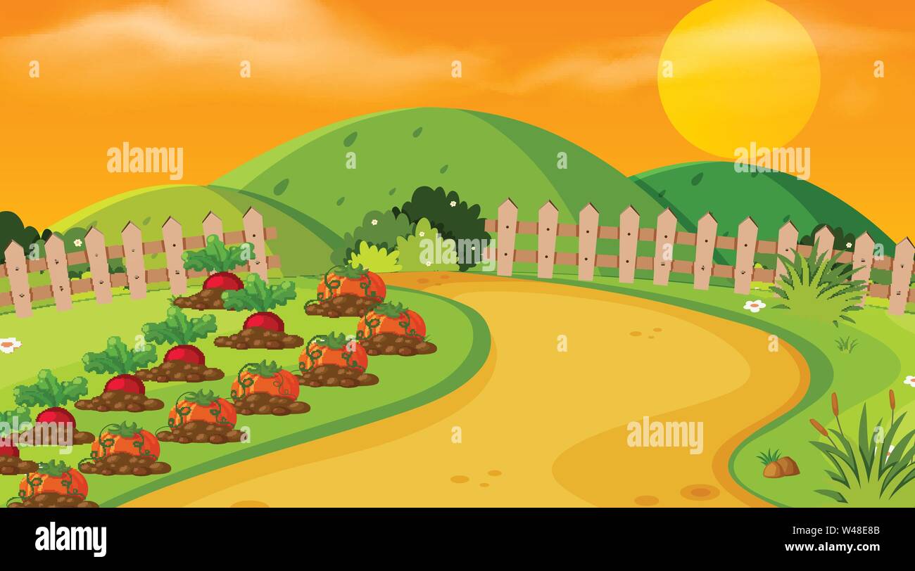 Outdoor farm background scene illustration Stock Vector Image & Art - Alamy