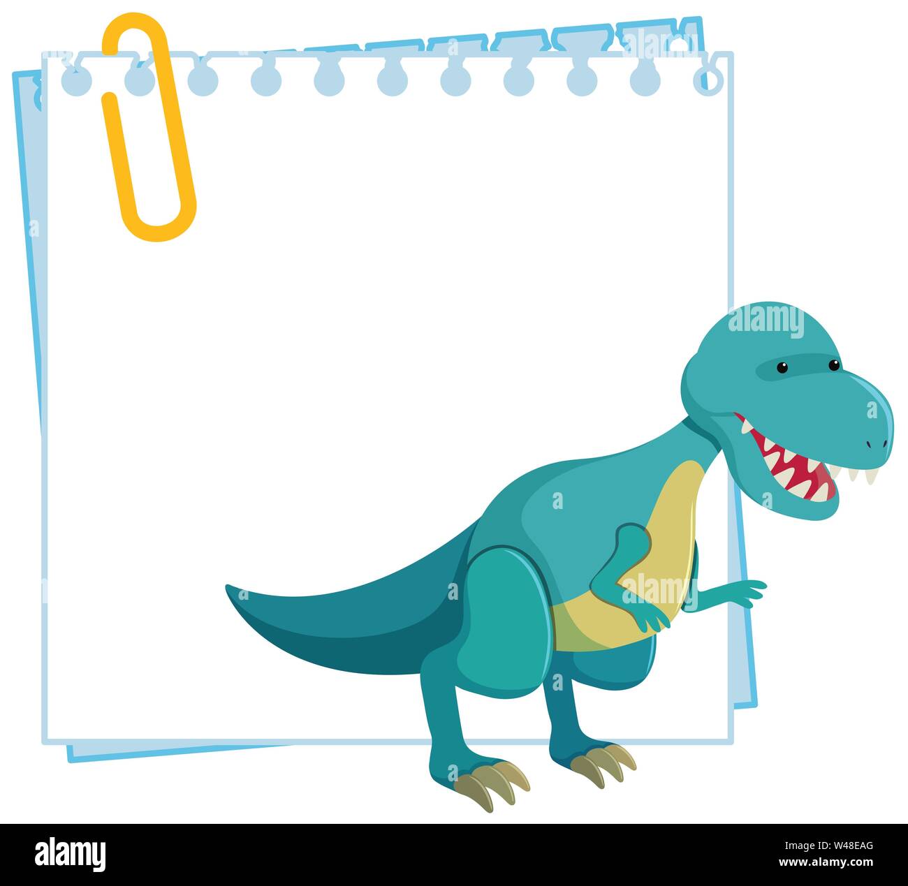 Dinosauar on blank note illustration Stock Vector Image & Art - Alamy