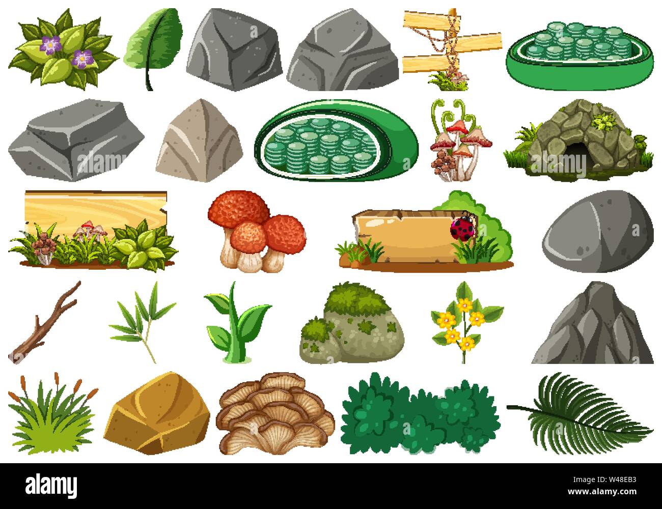 Set of nature objects illustration Stock Vector Image & Art - Alamy