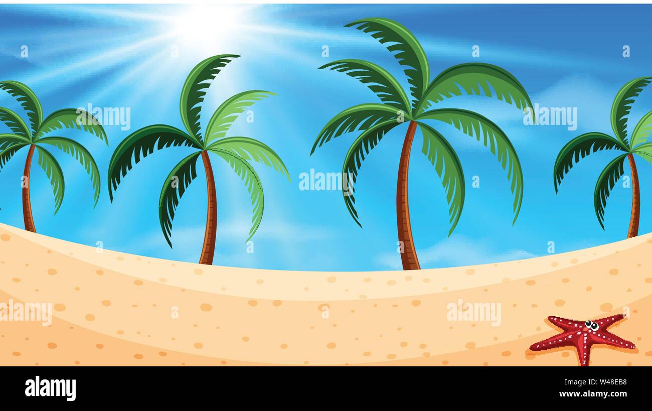 Outdoor beach background scene illustration Stock Vector Image & Art ...