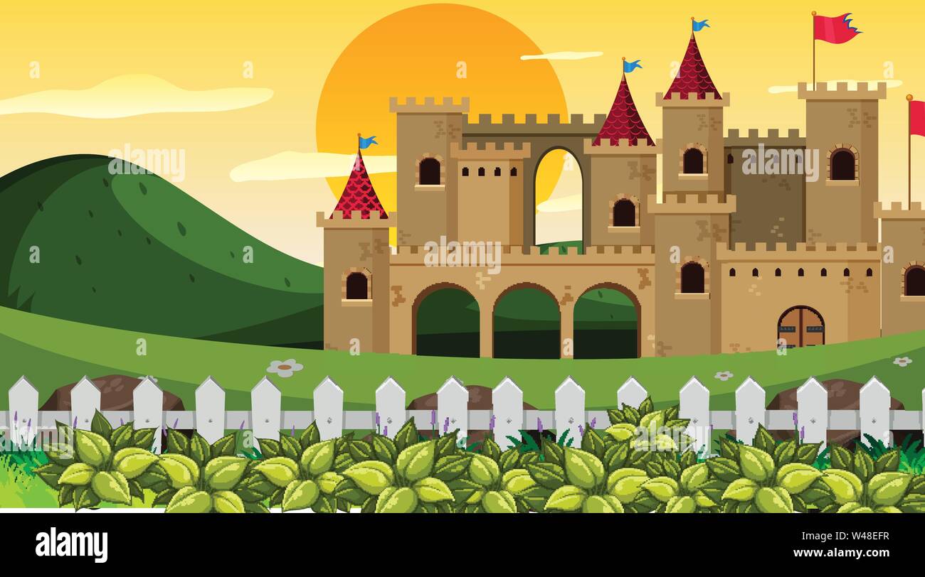 Castle in the sun Stock Vector Images - Alamy