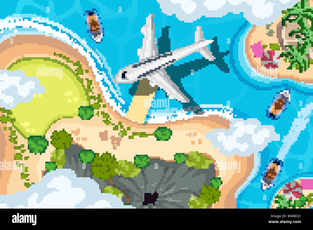 Set of aerial view scenes illustration Stock Vector Image & Art - Alamy