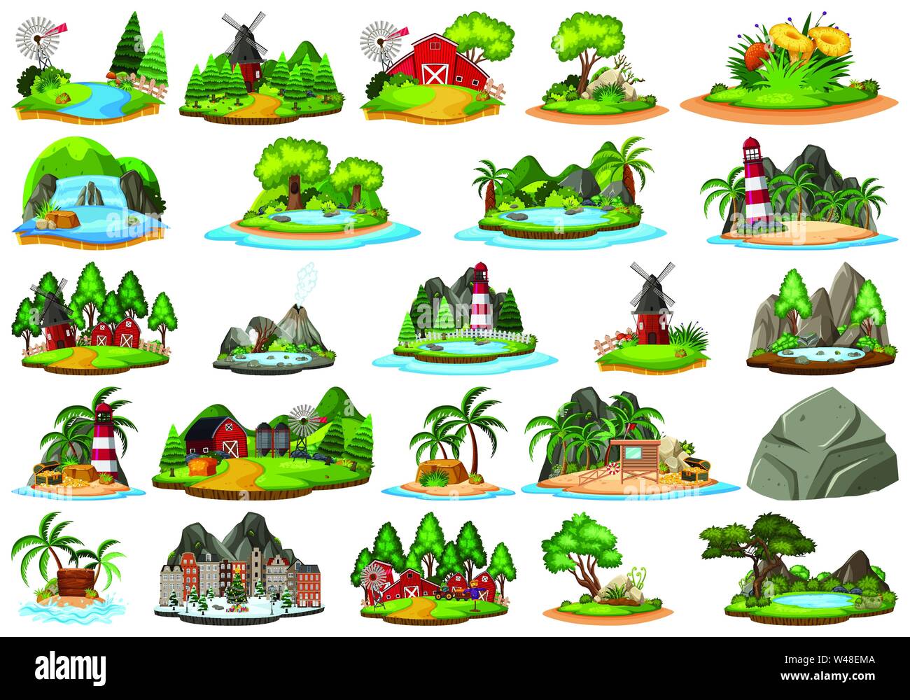 Set of different islands illustration Stock Vector Image & Art - Alamy