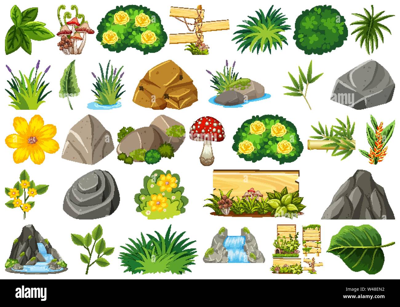 Set of different nature objects illustration Stock Vector Image & Art ...