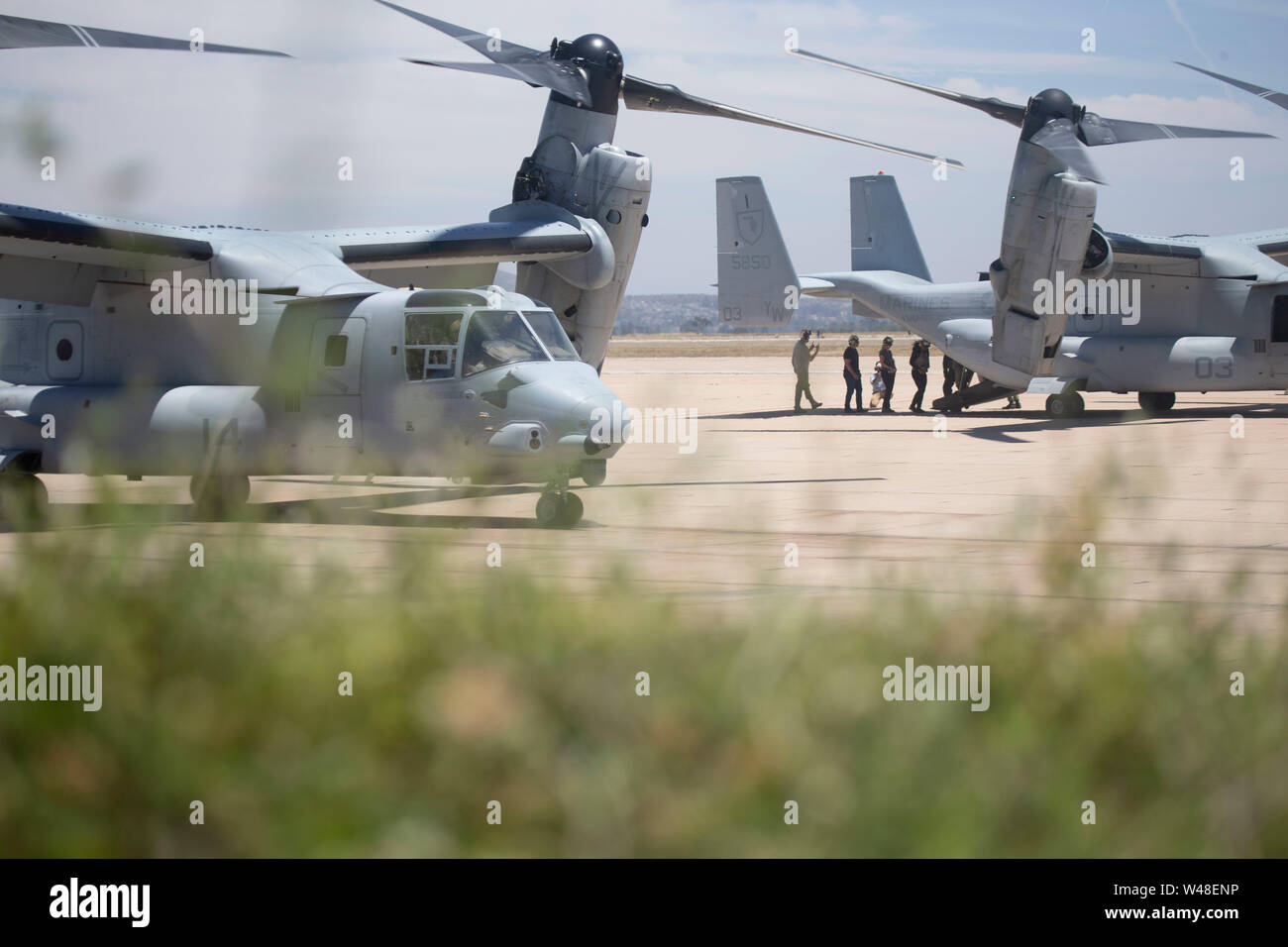 Joint Civilian Orientation Conference (JCOC) attendees board an MV-22B ...