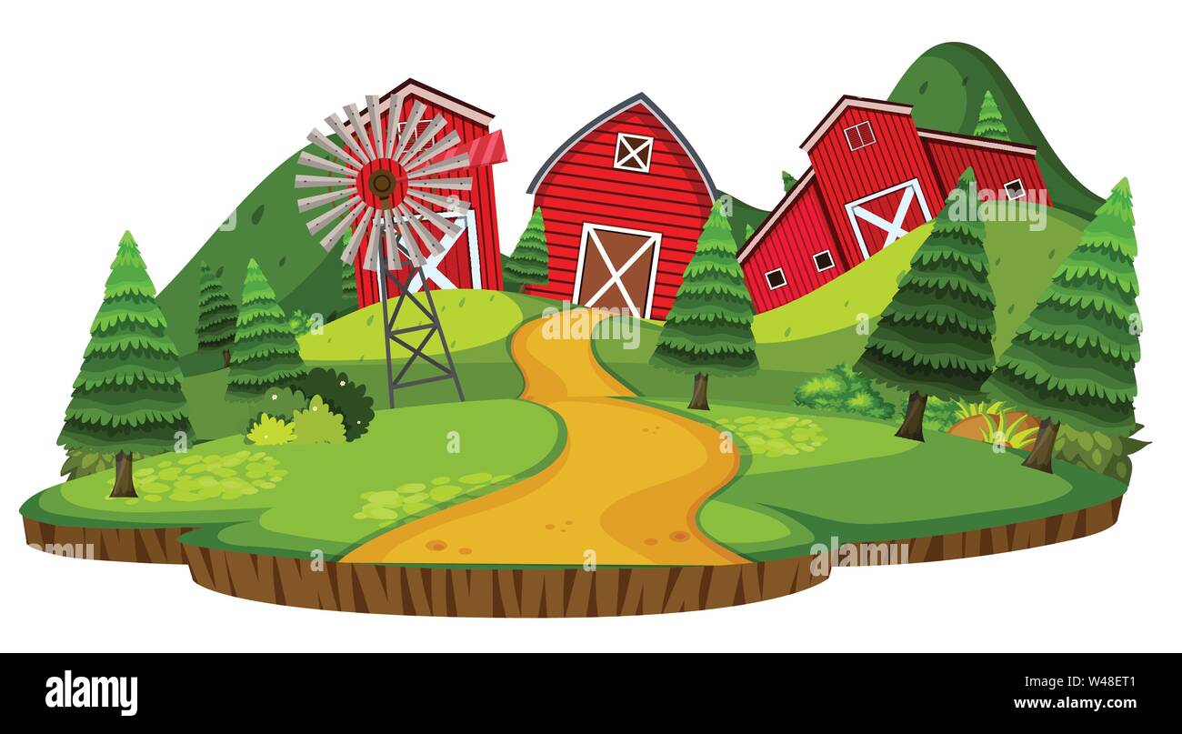 Vector illustration red barn Cut Out Stock Images & Pictures - Alamy