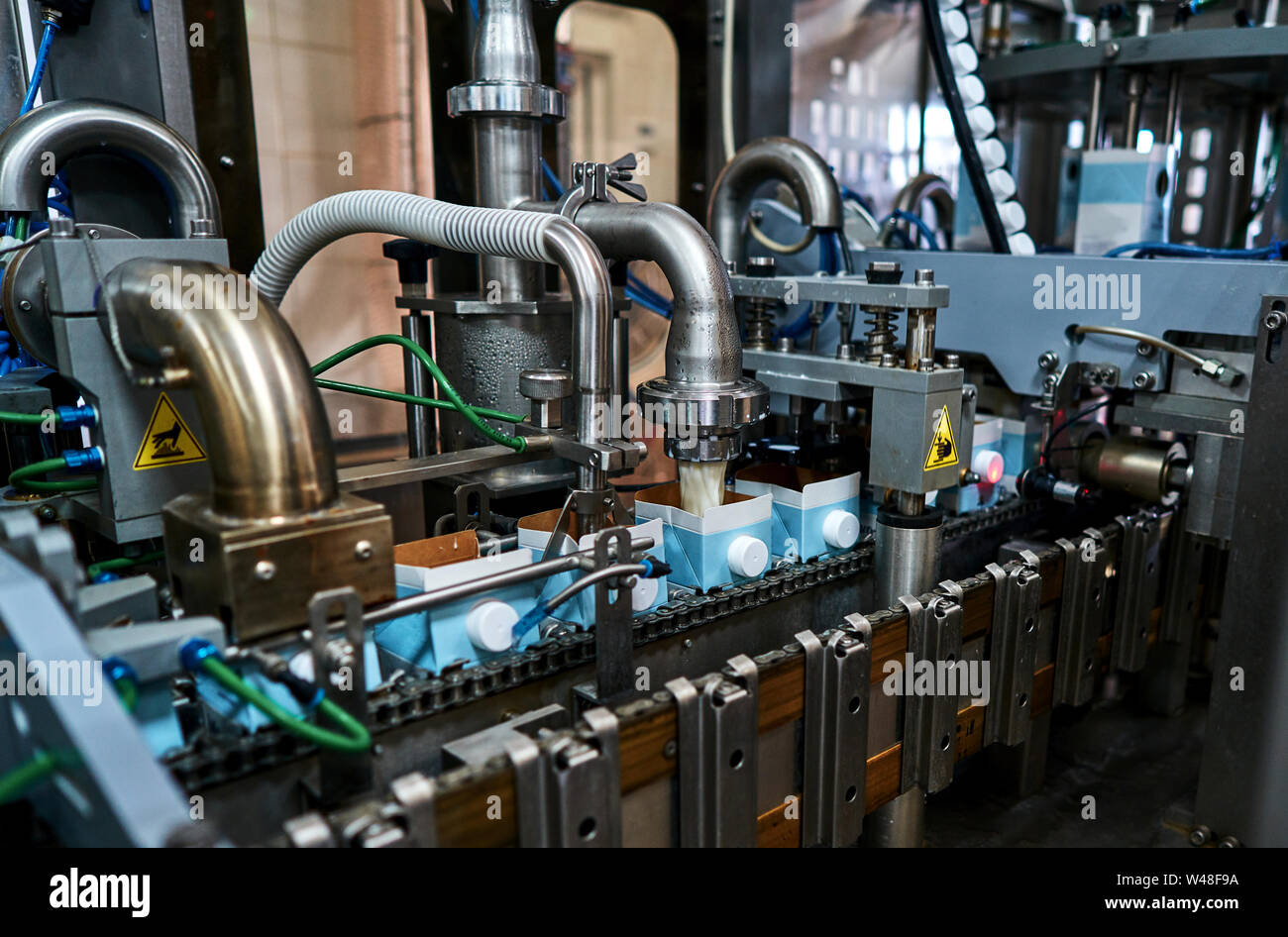 line for the production of milk Stock Photo - Alamy