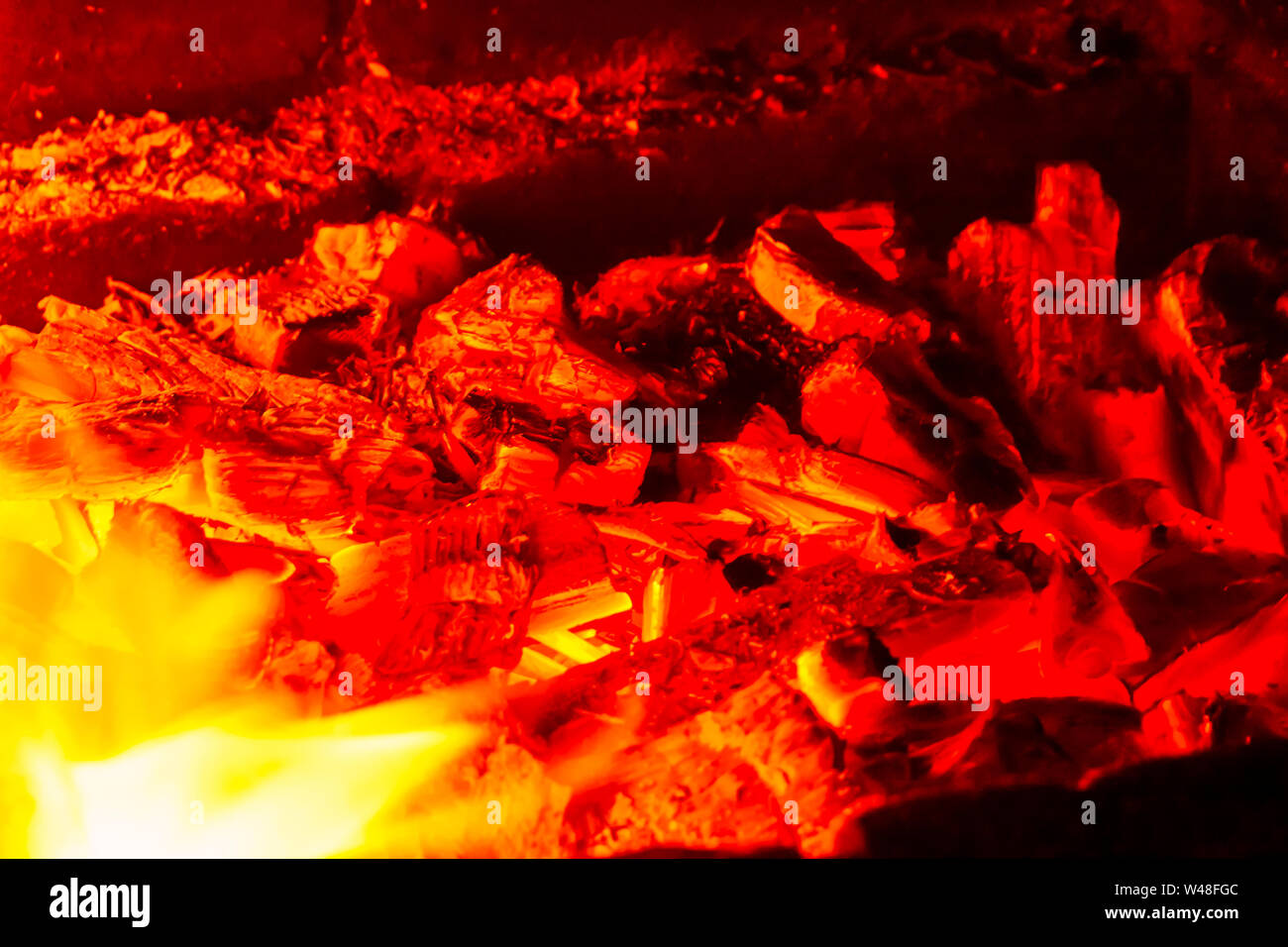 Wallpaper with a bright fire inside the brazier. Flame of fire ...