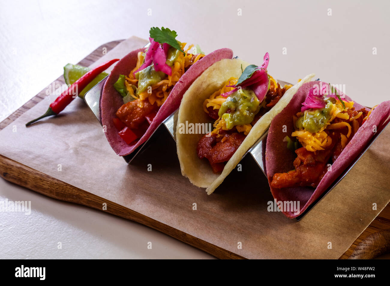 Mexican traditional burrito with meat Stock Photo - Alamy