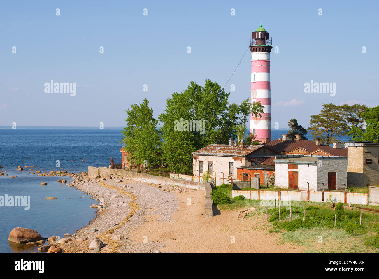 June day at the old Shepelevsky lighthouse. Leningrad region, Russia ...