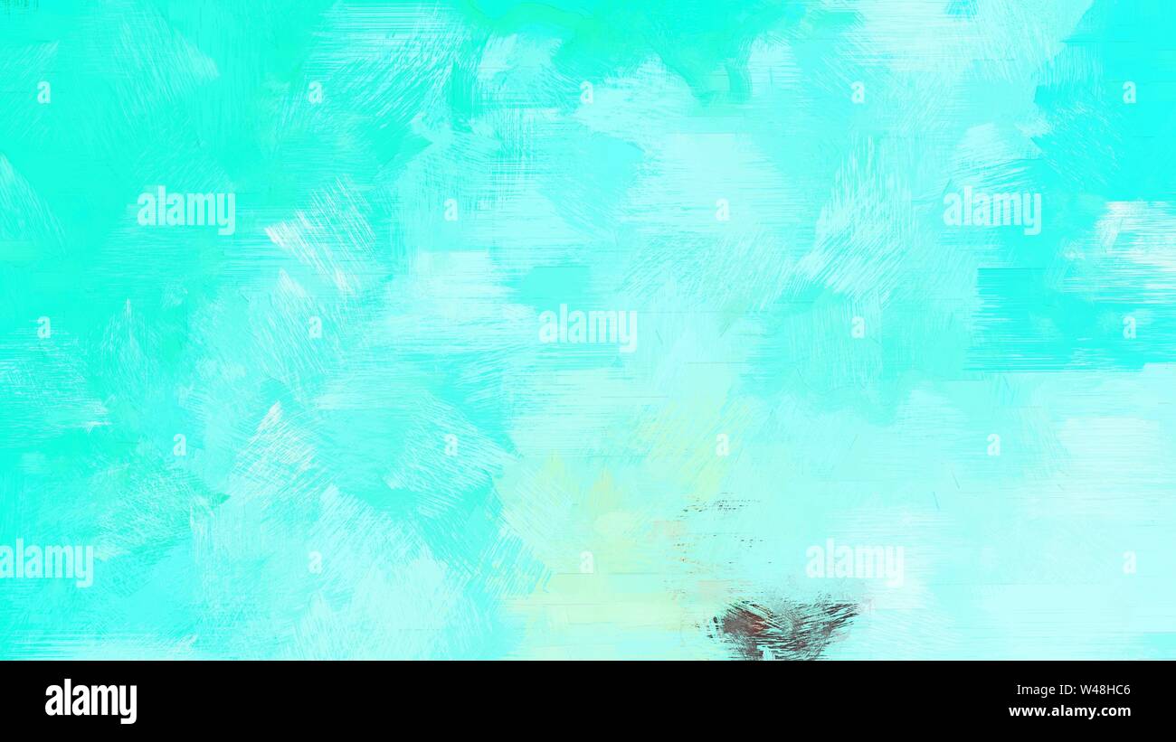 brush painted background with aqua marine, pale turquoise and bright ...