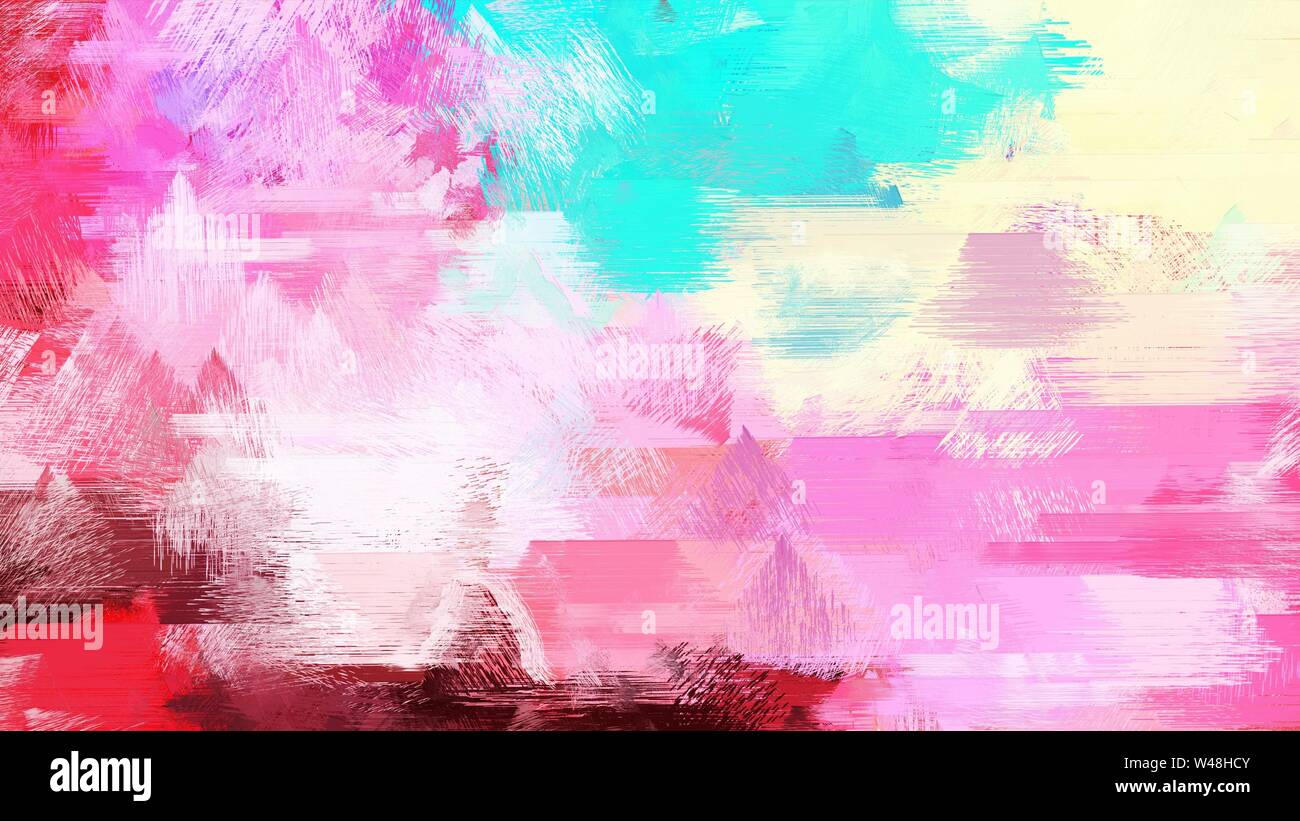 pastel pink, medium turquoise and moderate red color brushed painting ...