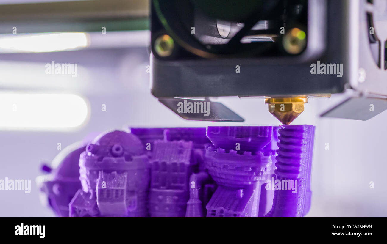 3D printing machine making plastic model Stock Photo - Alamy