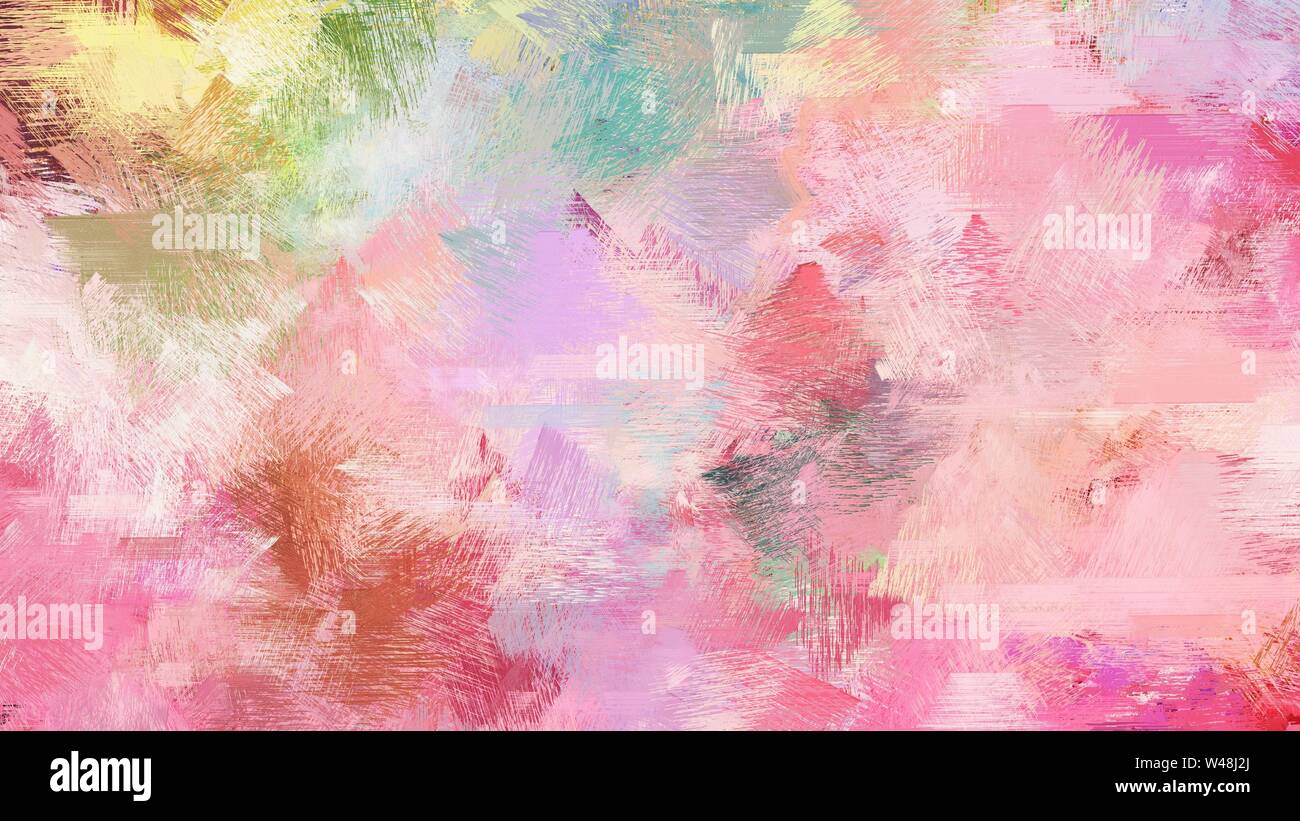 brush painting with mixed colours of baby pink, pale violet red and ...