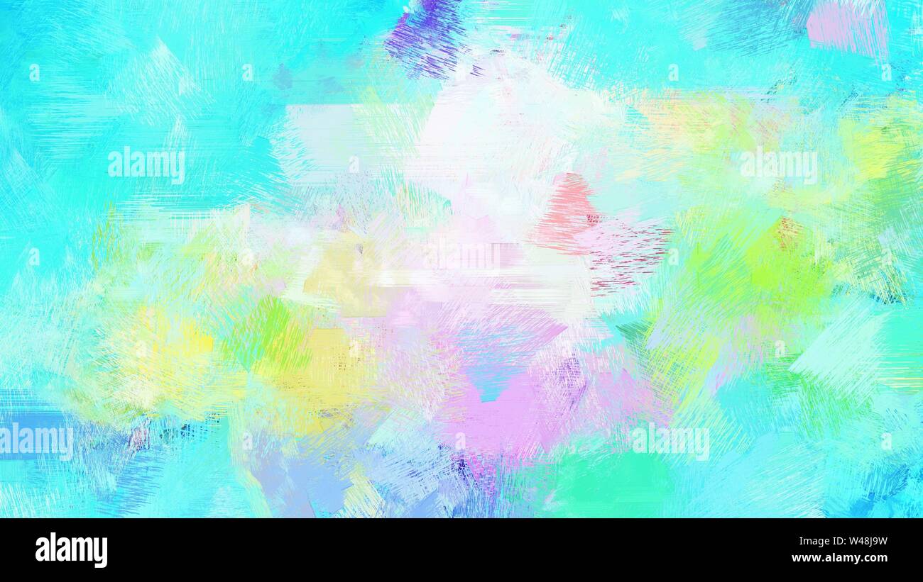 bright brushed painting with powder blue, turquoise and aqua marine ...