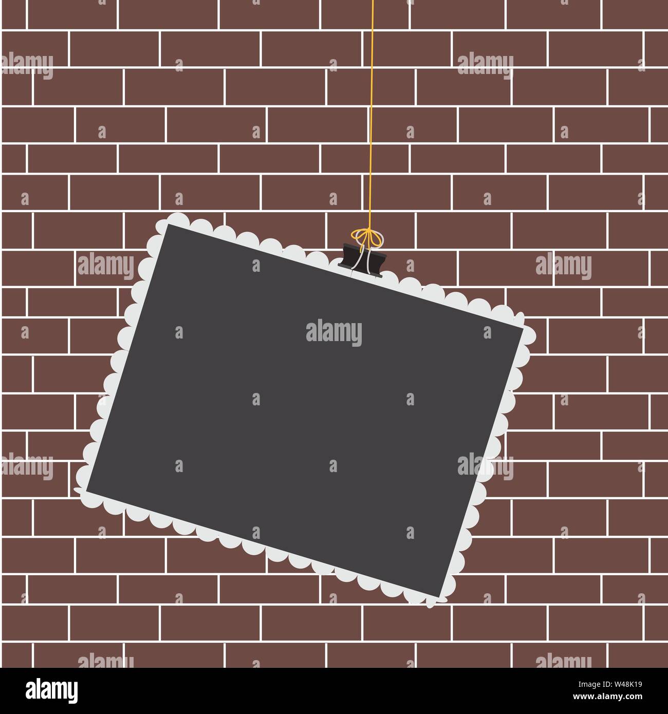 Stamp stuck binder clip paper clips square color frame rounded tip ...