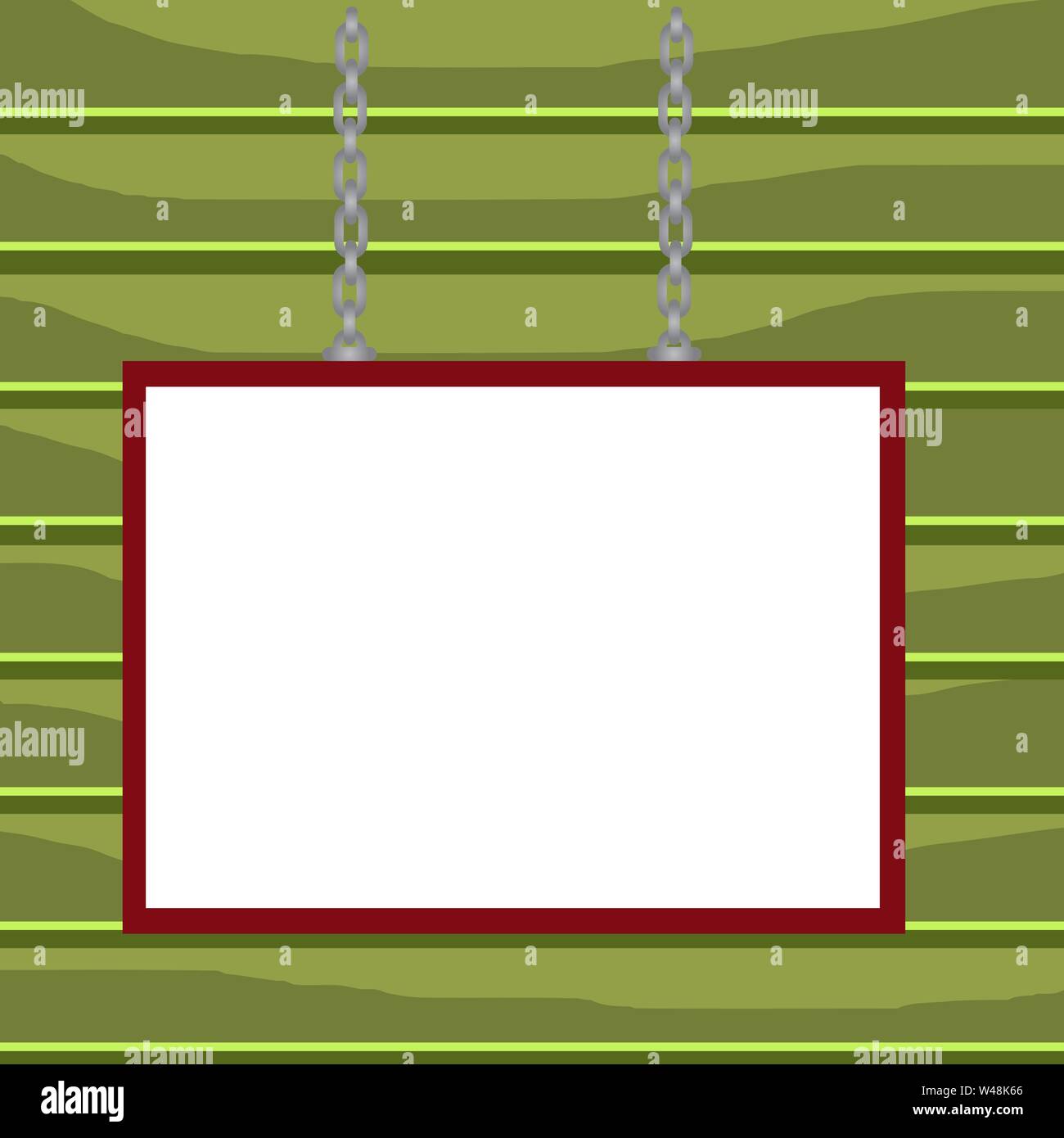 Whiteboard rectangle frame empty space attached surface chain blank ...