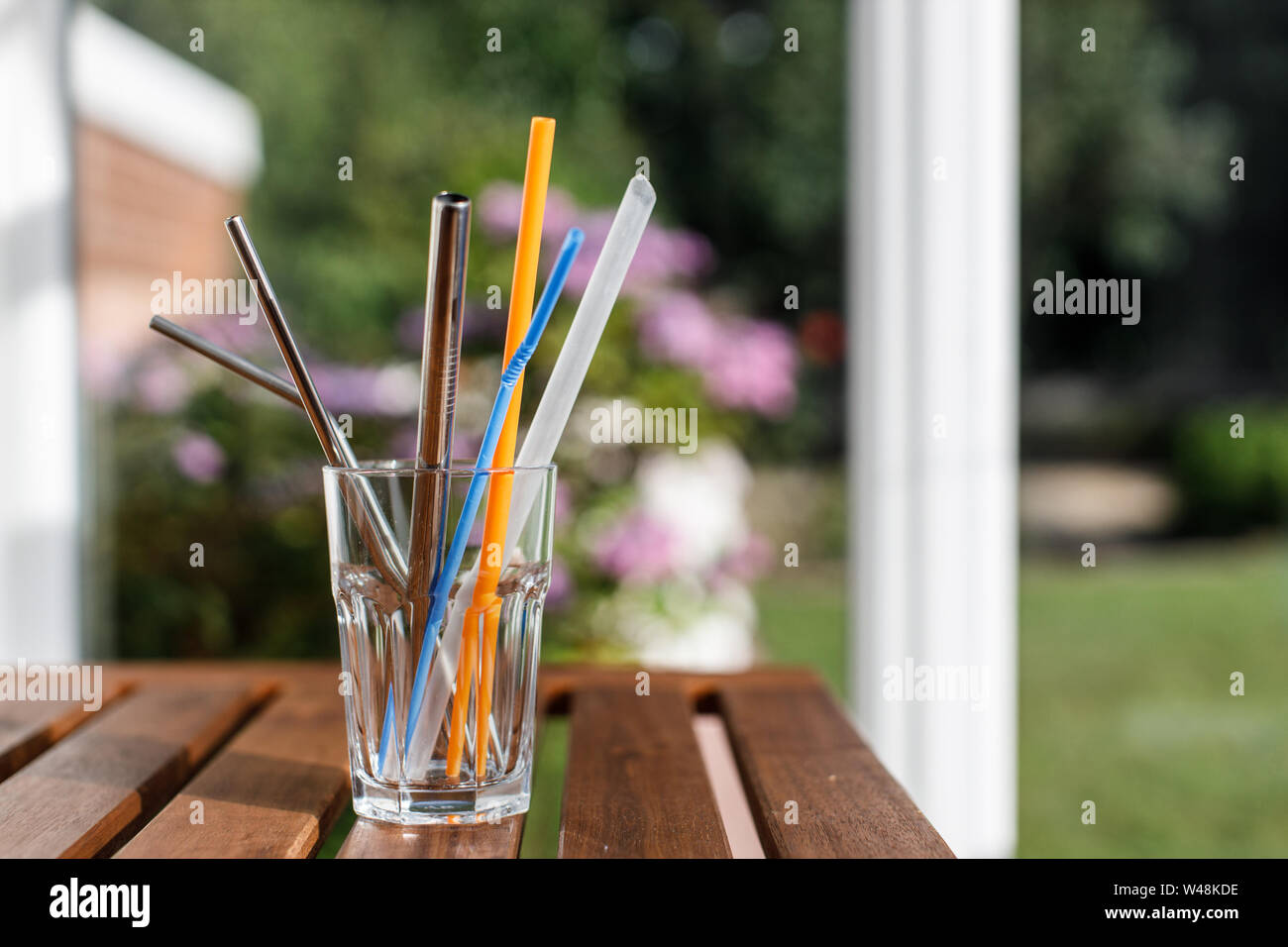 A Collection of Metal and Plastic Straw Stock Photo - Alamy