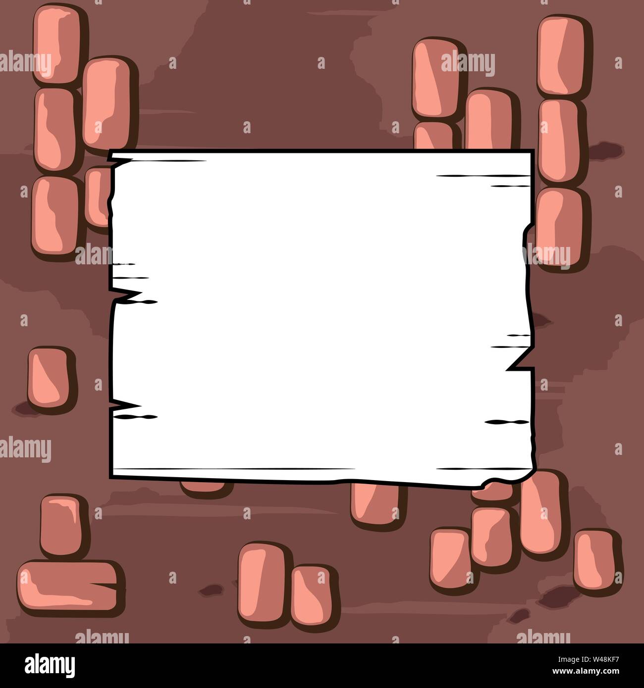 Wooden square plank empty frame slots grooves wood panel colored board ...