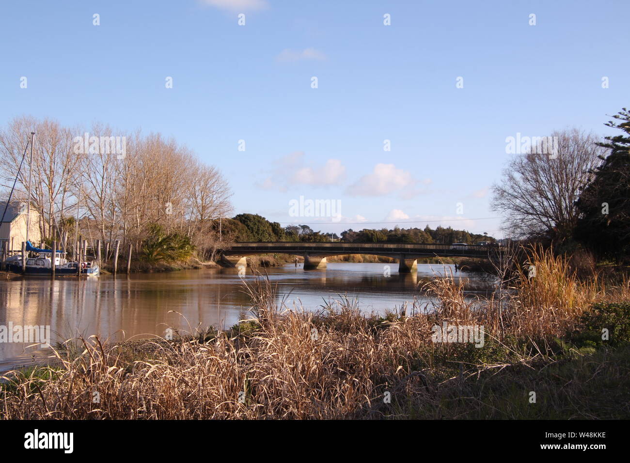 Bridge crossing a river in the small town of Dargaville New Zealand ...