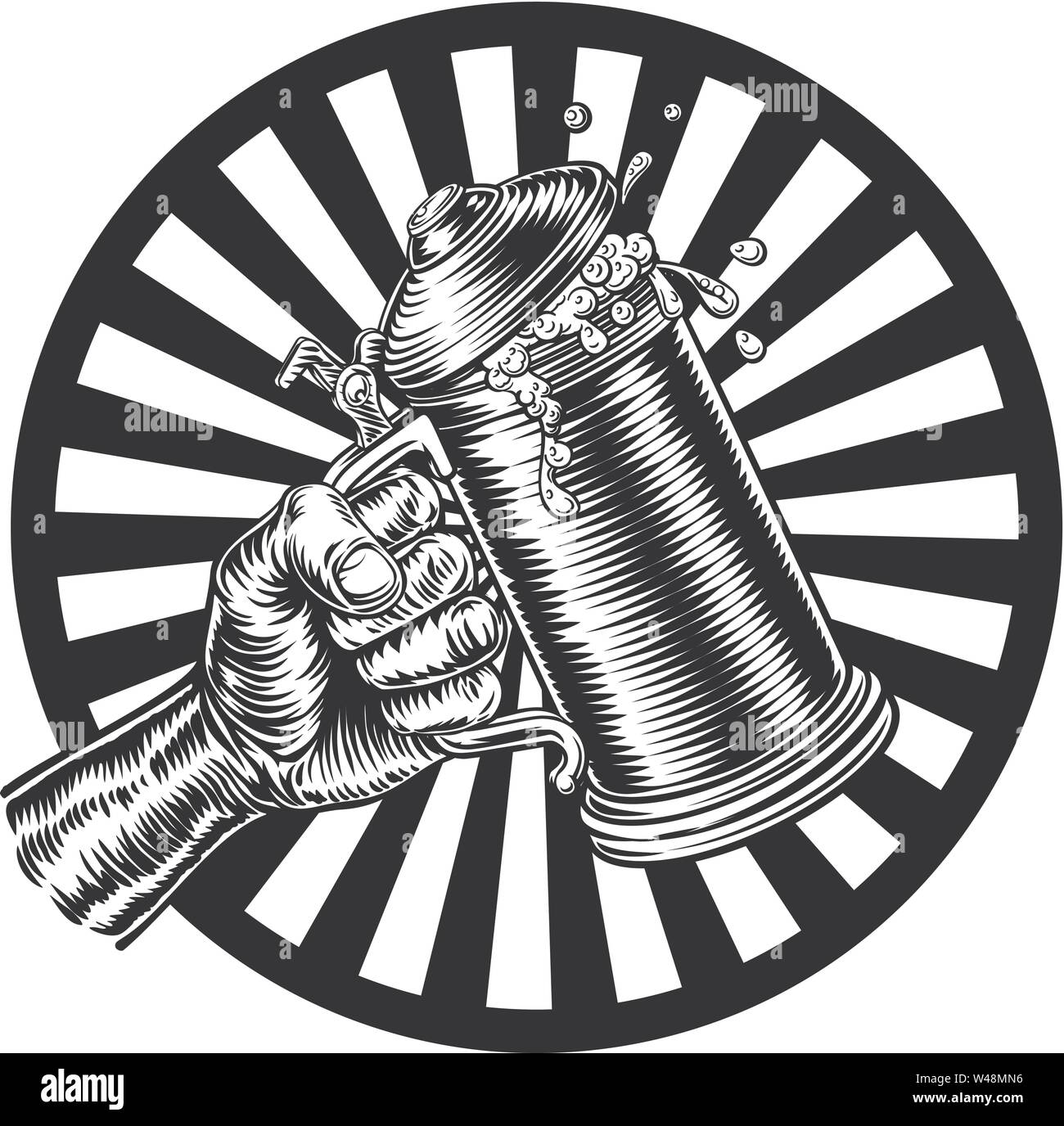 Oktoberfest festival beer foam Black and White Stock Photos & Images ...