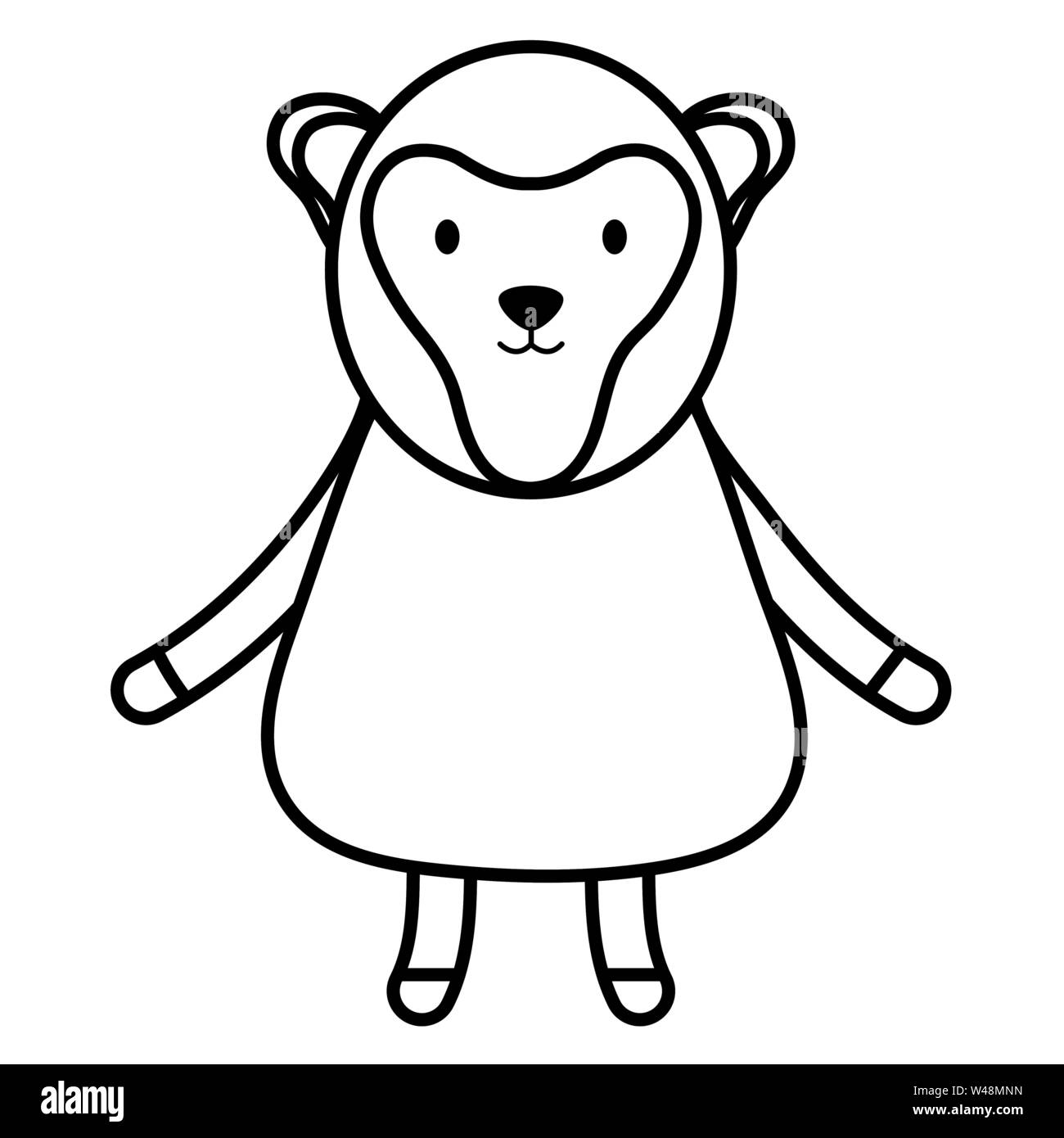 cute monkey childish character vector illustration design Stock Vector ...