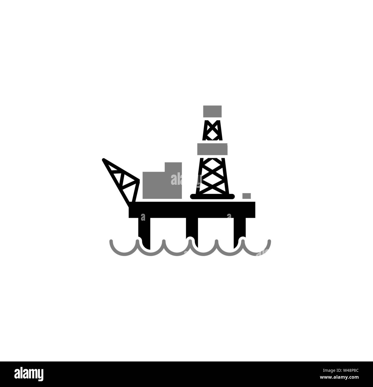 Oil rig related icon on background for graphic and web design. Simple ...