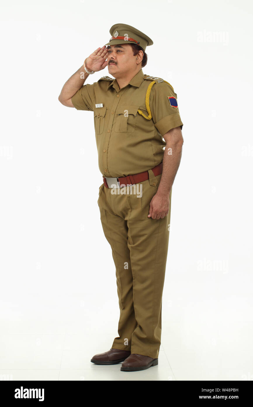 Police force salute hi-res stock photography and images - Alamy